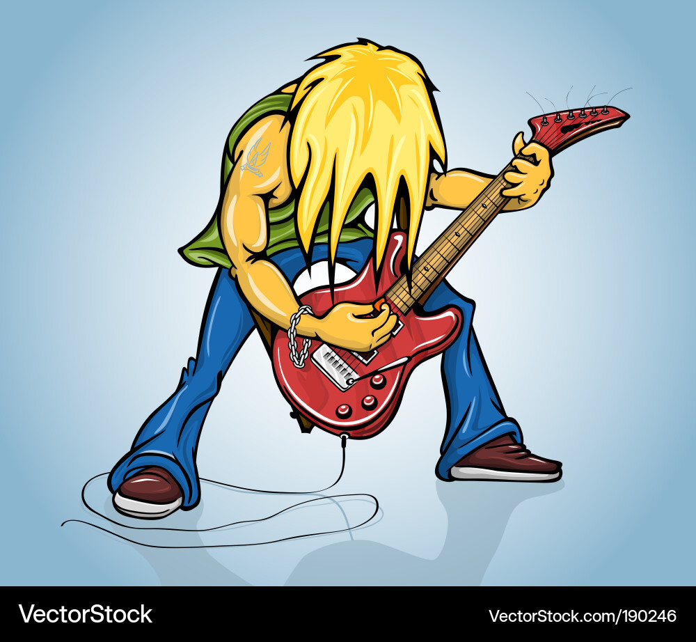 Energetic Rock Guitarist Royalty Free Vector Image