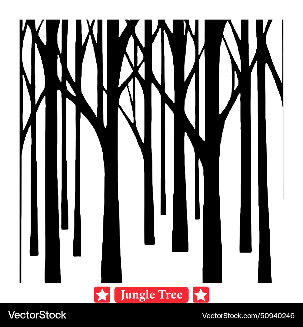 Exotic rainforest flora dynamic jungle tree Vector Image