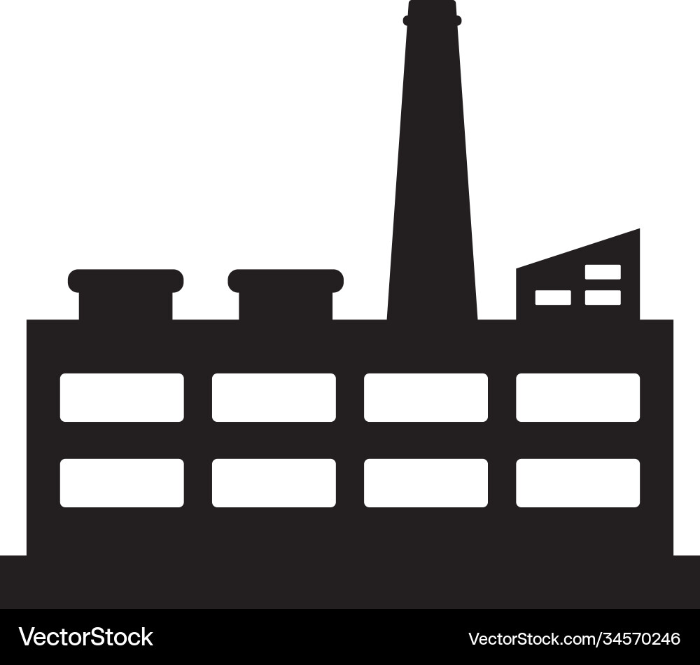 Factory building industrial Royalty Free Vector Image