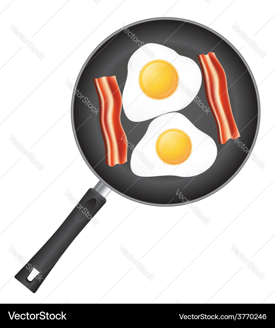 Fried eggs in a frying pan 03 Royalty Free Vector Image