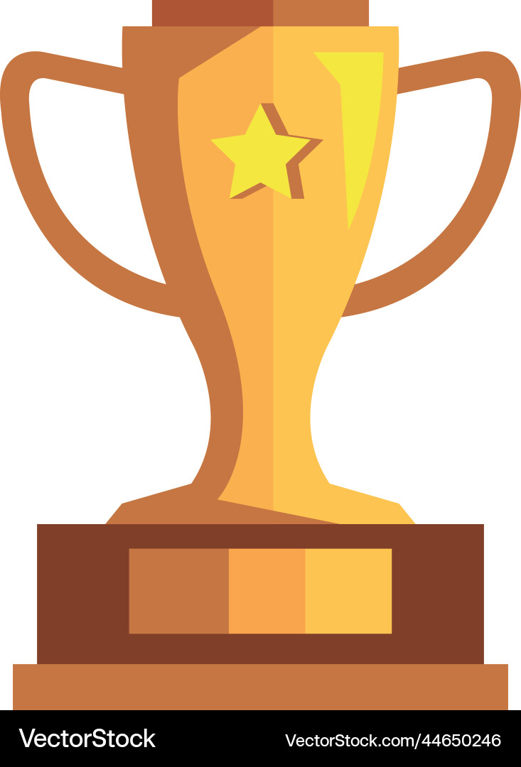 Golden trophy cup award Royalty Free Vector Image