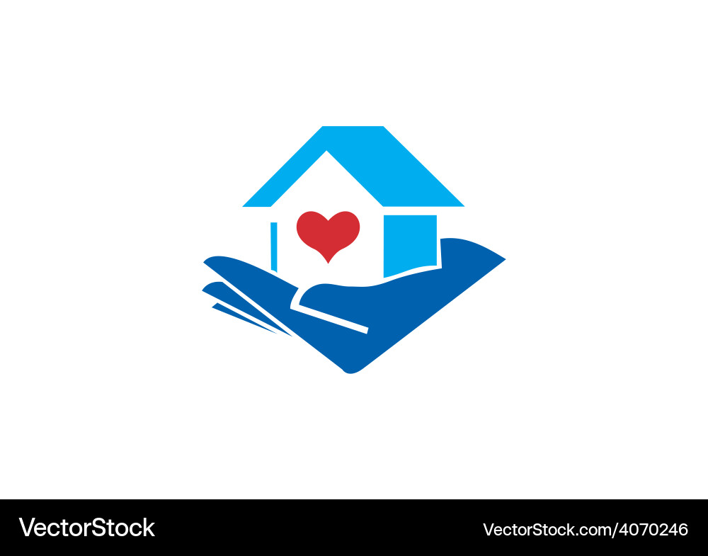 Home & Heart Logo - Real Estate Icon Vector Image
