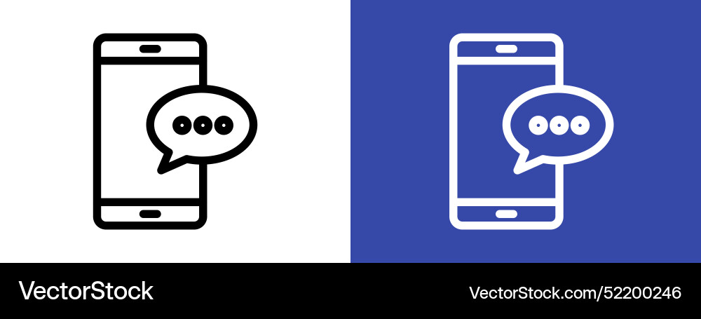 Message phone icon logo sign set outline Vector Image