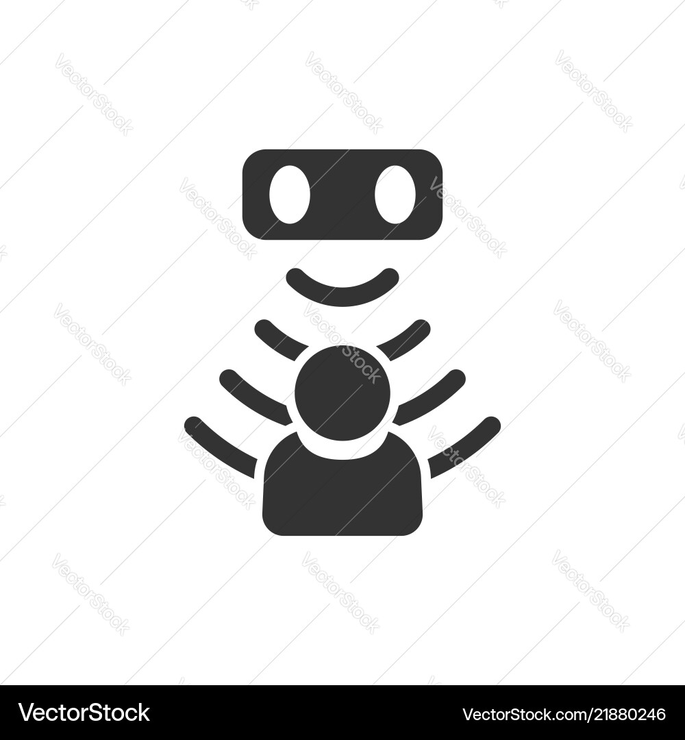 Motion sensor icon in flat style waves Royalty Free Vector