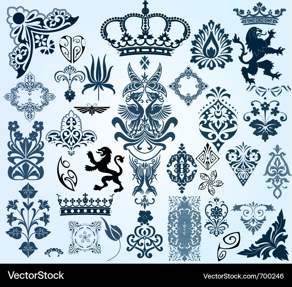 Retro heraldry set Royalty Free Vector Image - VectorStock