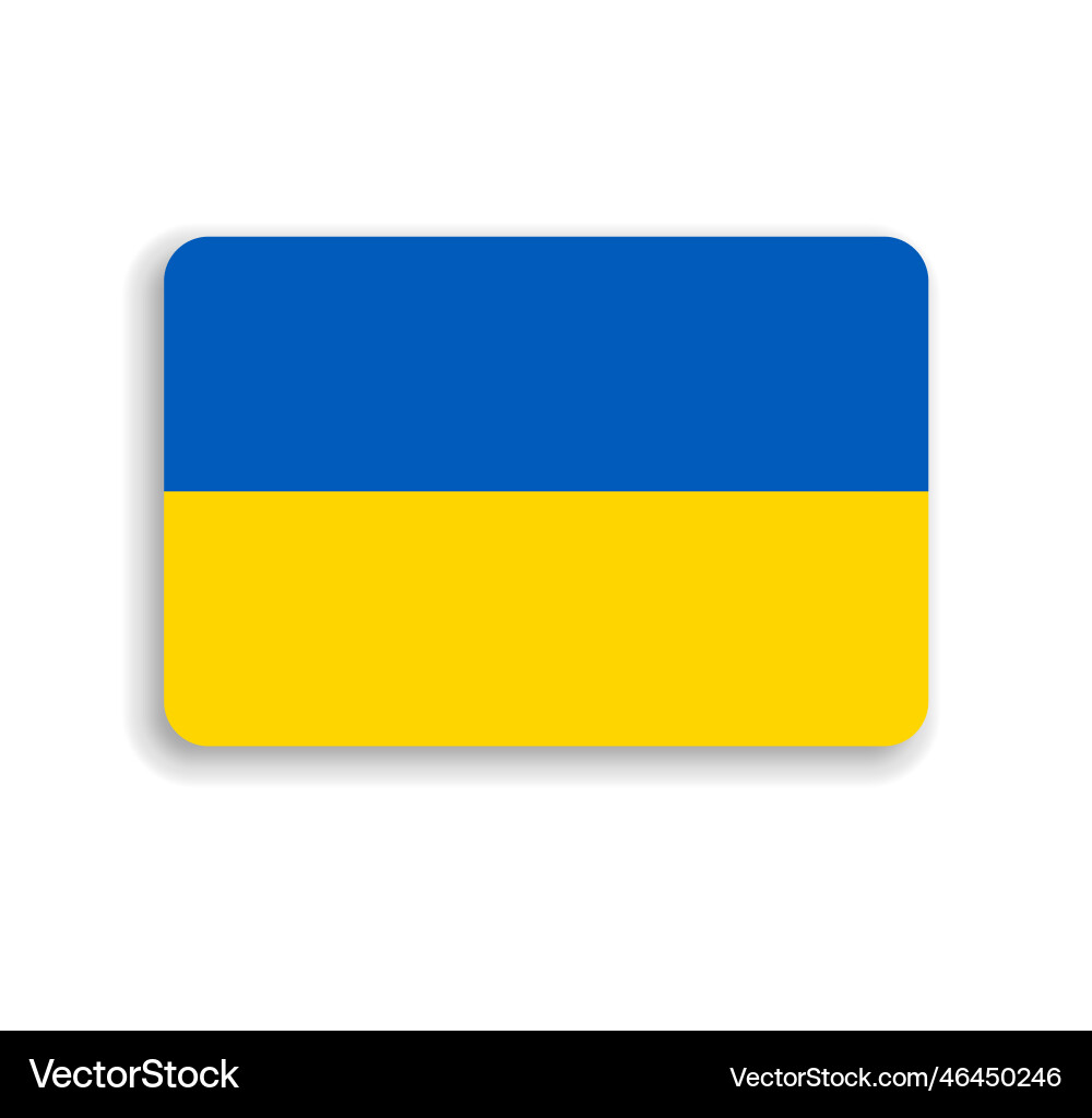 Rounded rectangle flag of ukraine Royalty Free Vector Image