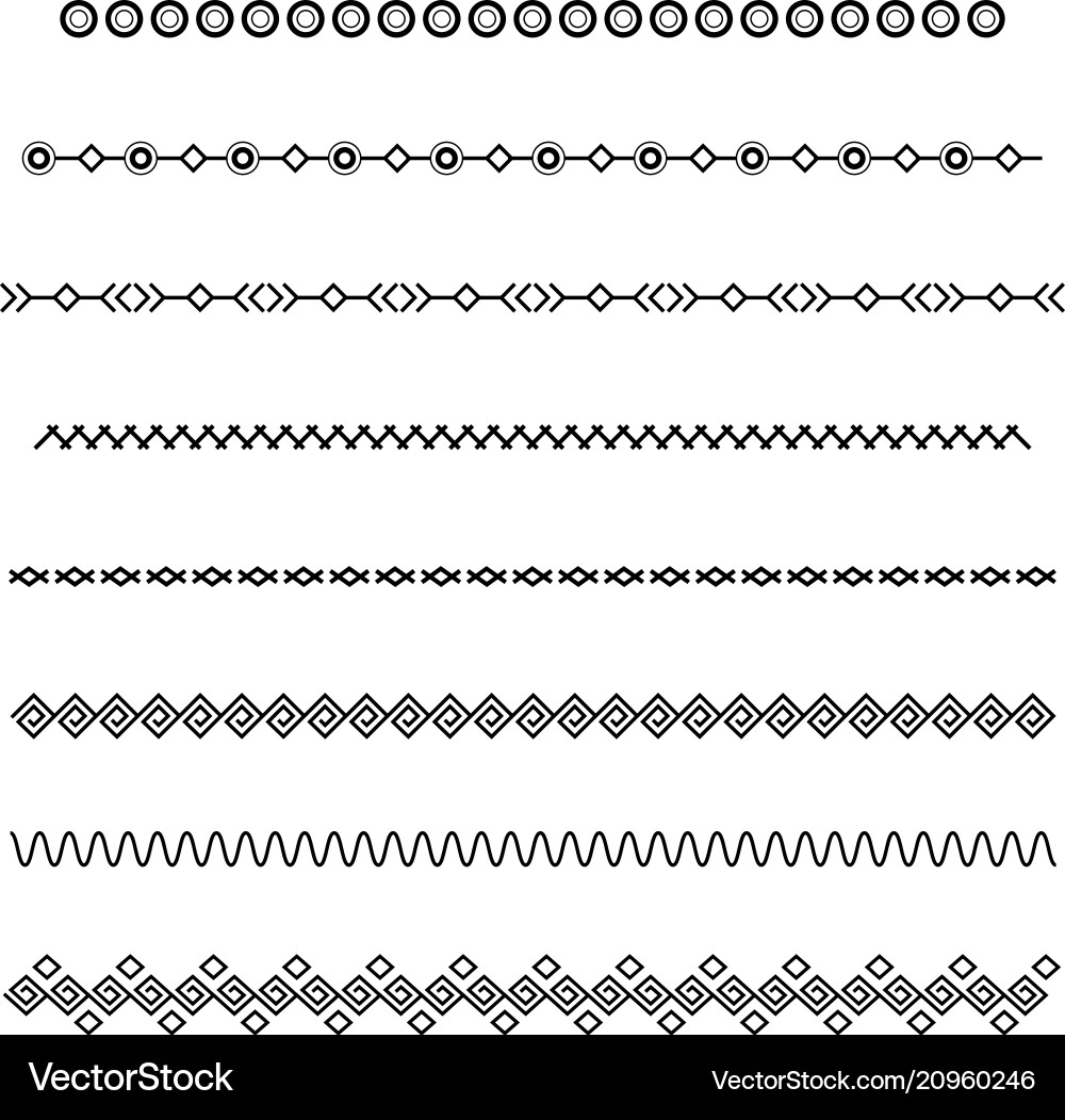 Set dividers isolated on white background Vector Image