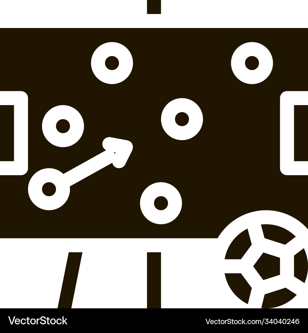 Soccer strategy on desk icon Royalty Free Vector Image