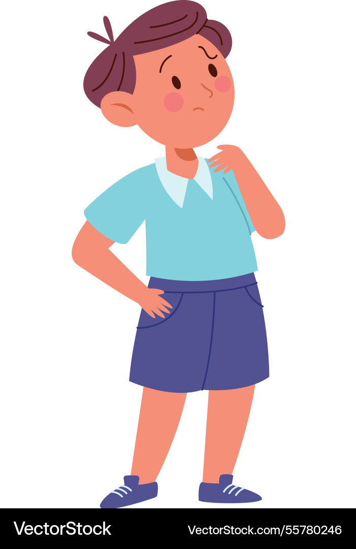 Student thinking hands on chin Royalty Free Vector Image