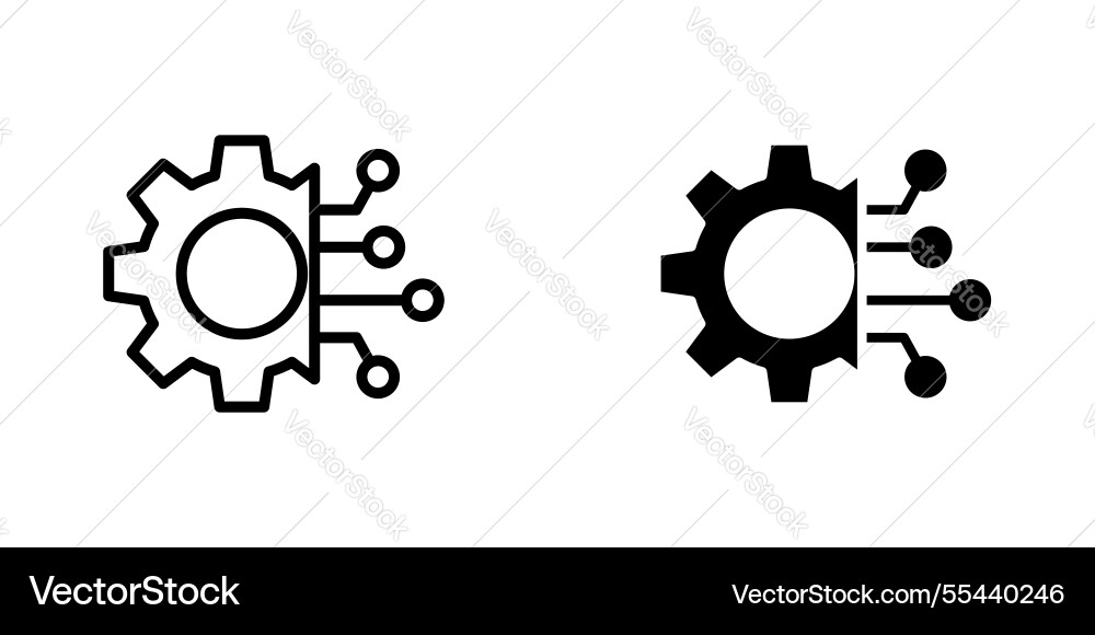 Transform icons stroke line and black solid Vector Image