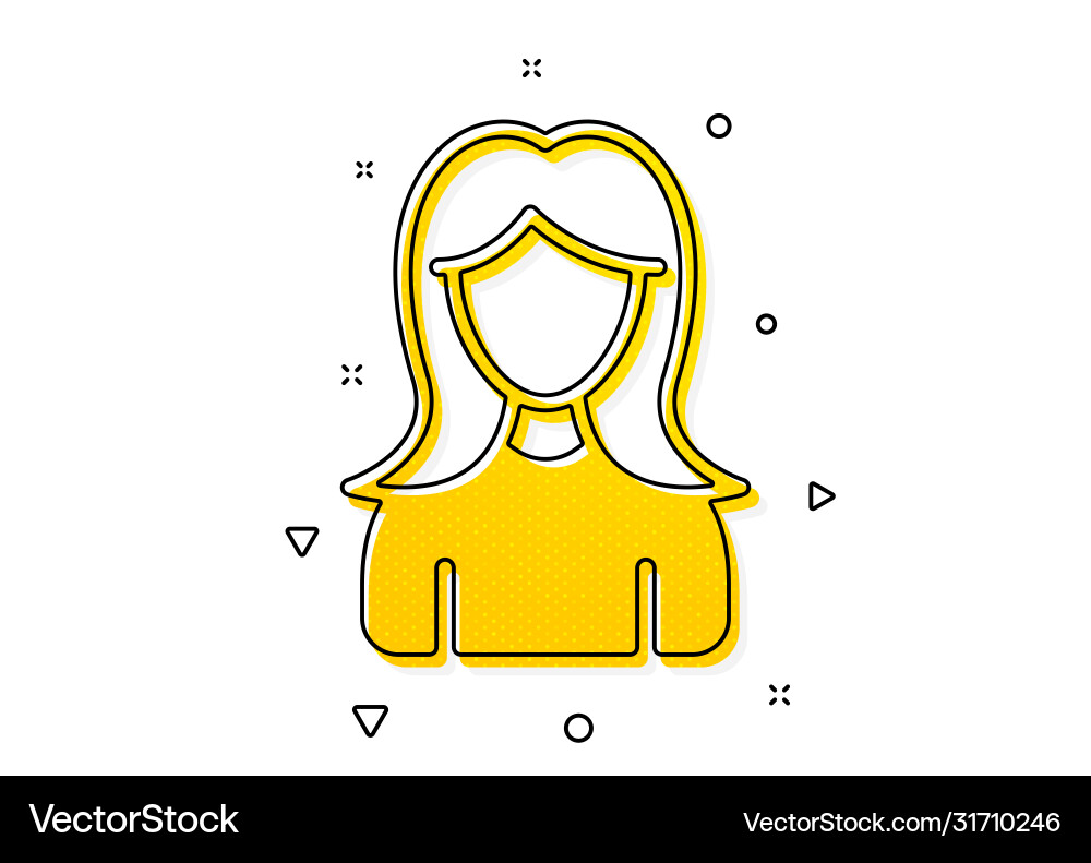 User icon female profile sign Royalty Free Vector Image
