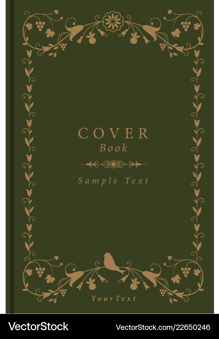 Vintage Book Cover with Floral Frame Royalty Free Vector