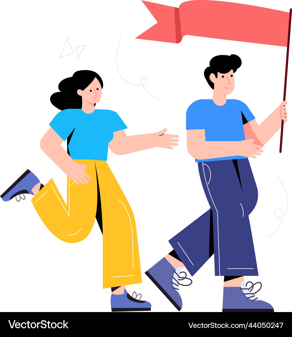 A flat design of leadership Royalty Free Vector Image