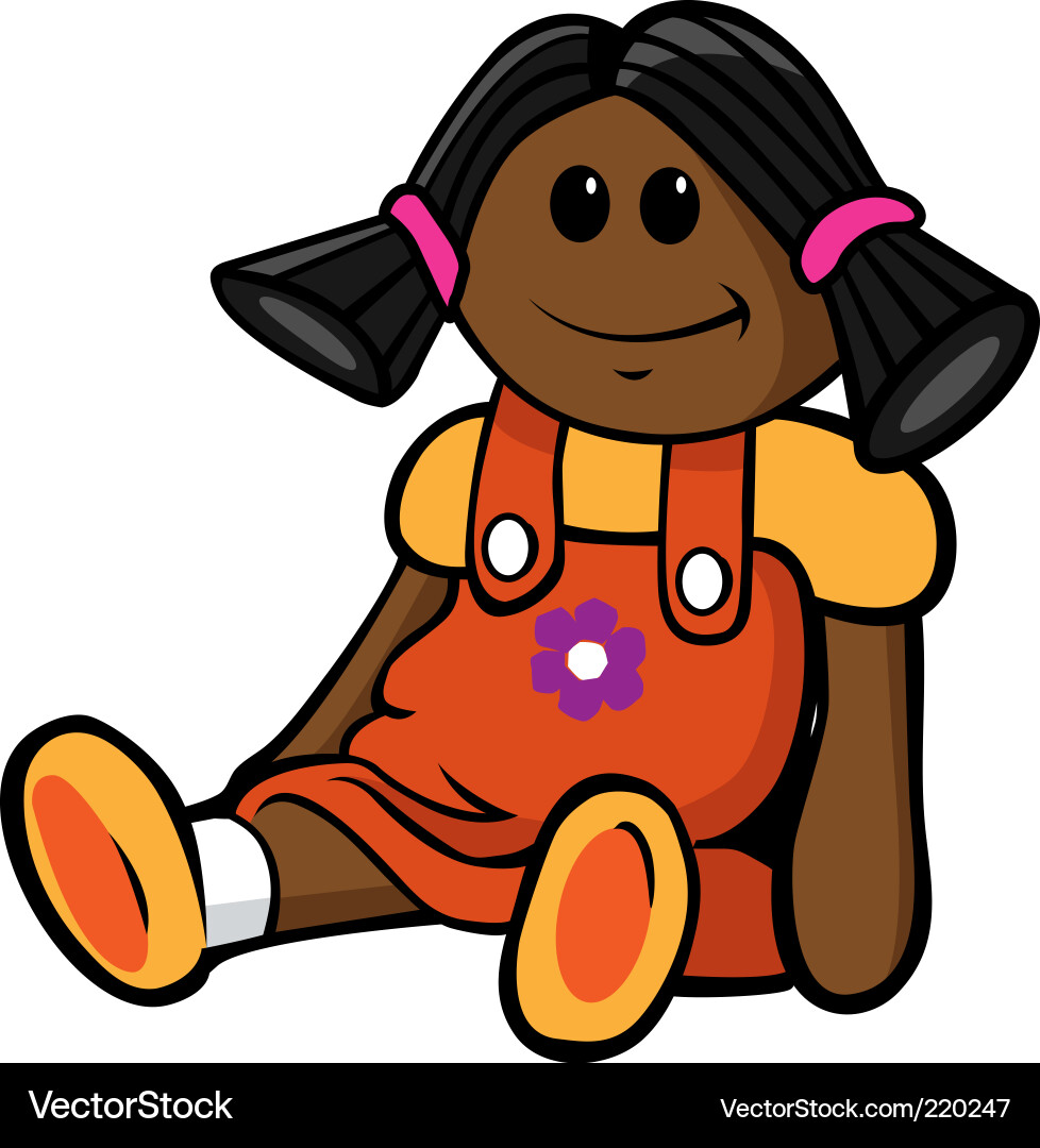 African-american doll Royalty Free Vector Image