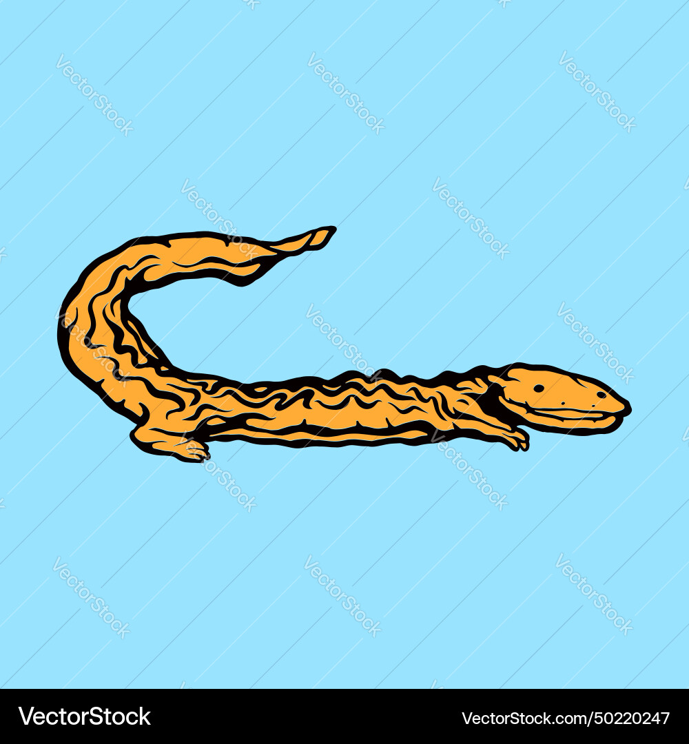 Chinese giant salamander hellbender icon Vector Image