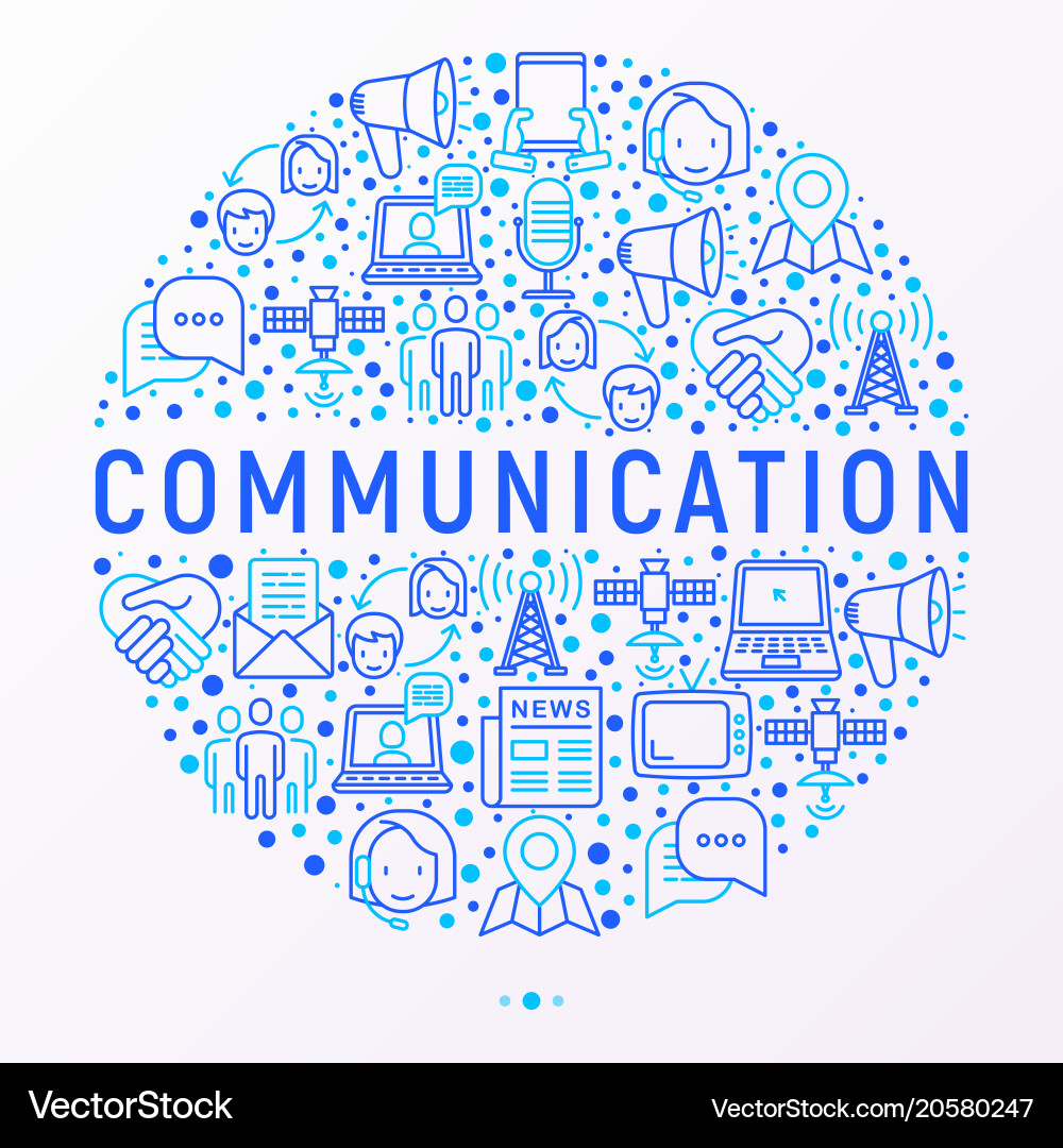Communication concept in circle Royalty Free Vector Image