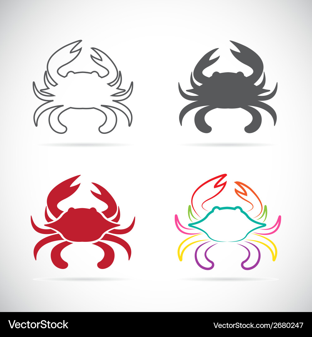 Crab Icon Set Royalty Free Vector Image - VectorStock