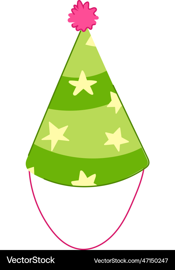 Festive party hat cartoon Royalty Free Vector Image