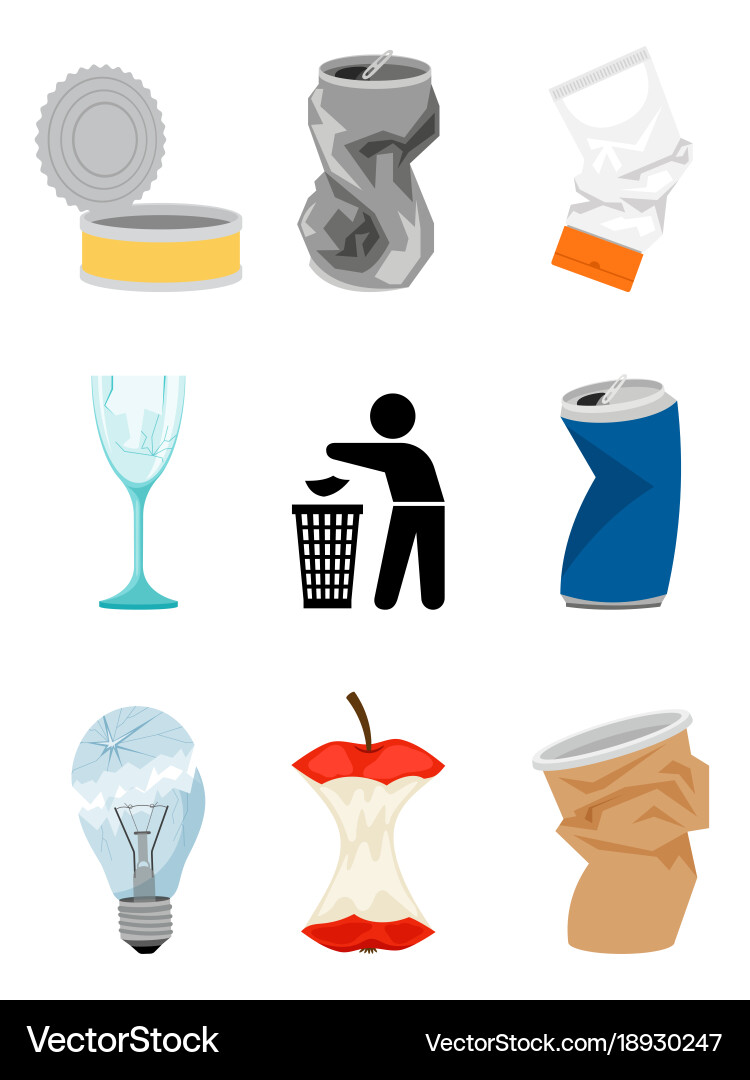 Garbage and waste elements Royalty Free Vector Image