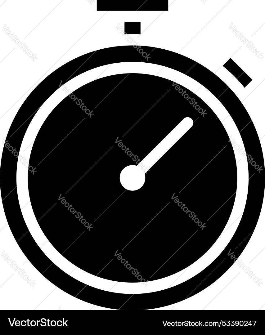 Icon glyph clock or timer for soccer gamefootball Vector Image
