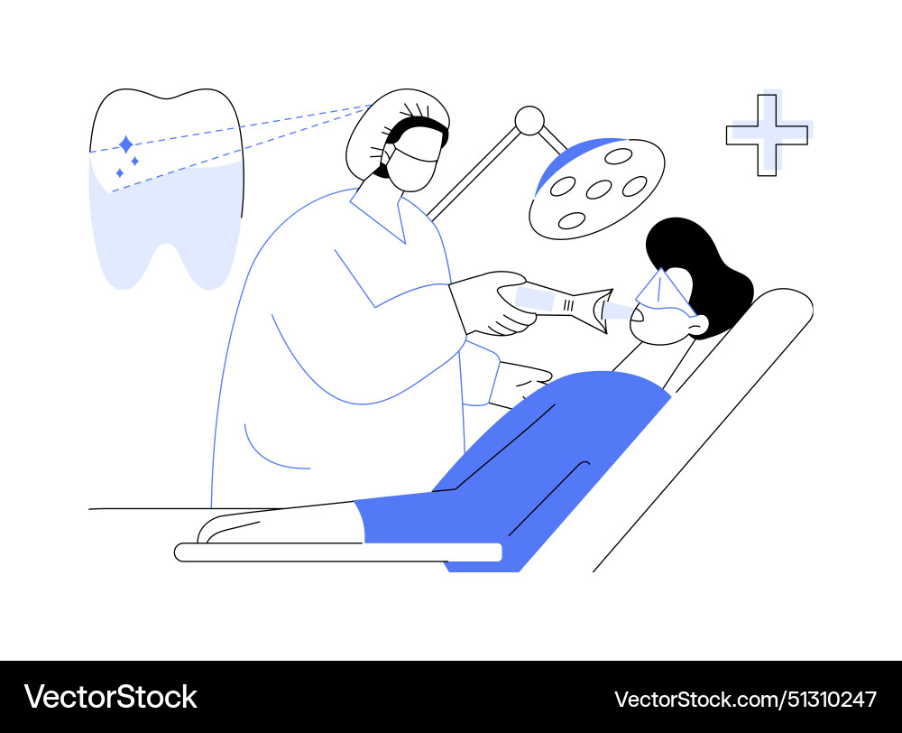 Laser teeth whitening abstract concept Royalty Free Vector