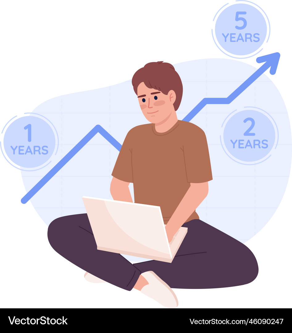 Long term investment flat concept spot Royalty Free Vector