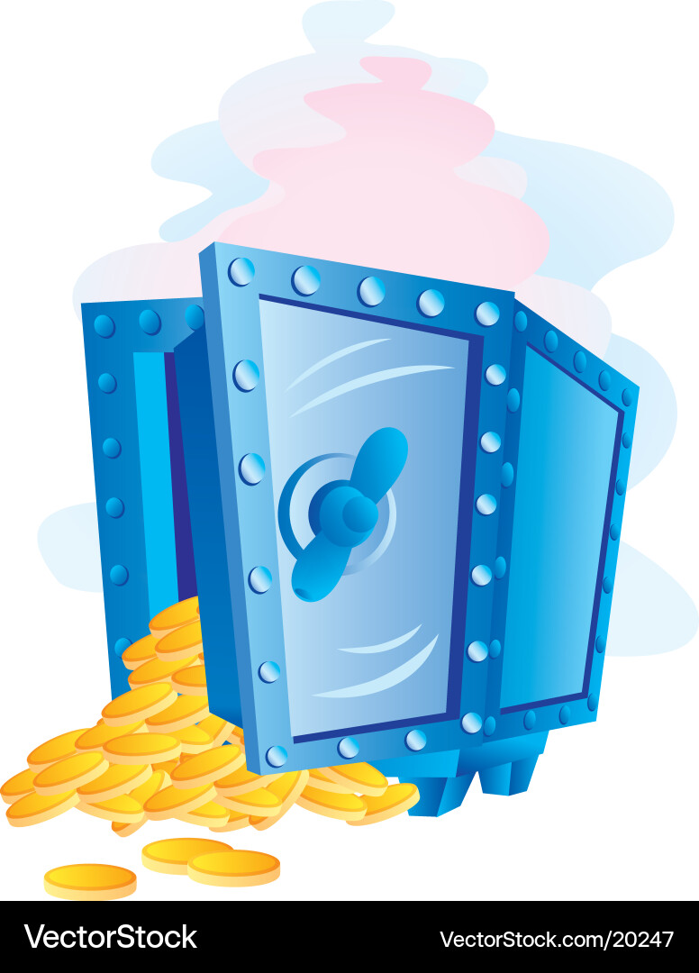 Metal Safe with Gold Coins Royalty Free Vector Image