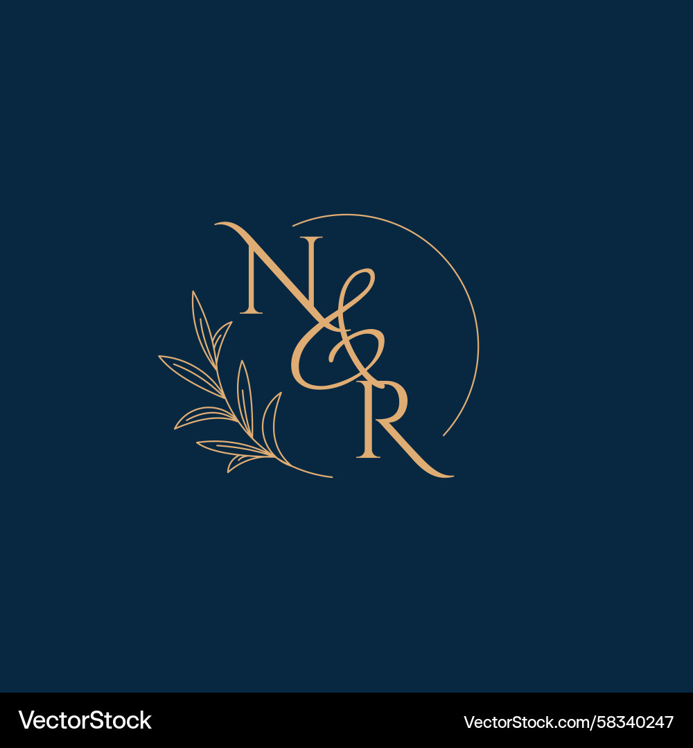 NR Wedding Monogram Logo - Elegant Initials Vector Image
