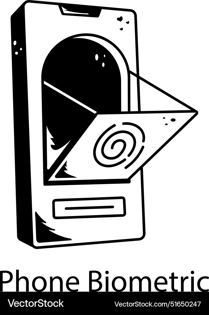 Phone biometric Royalty Free Vector Image - VectorStock