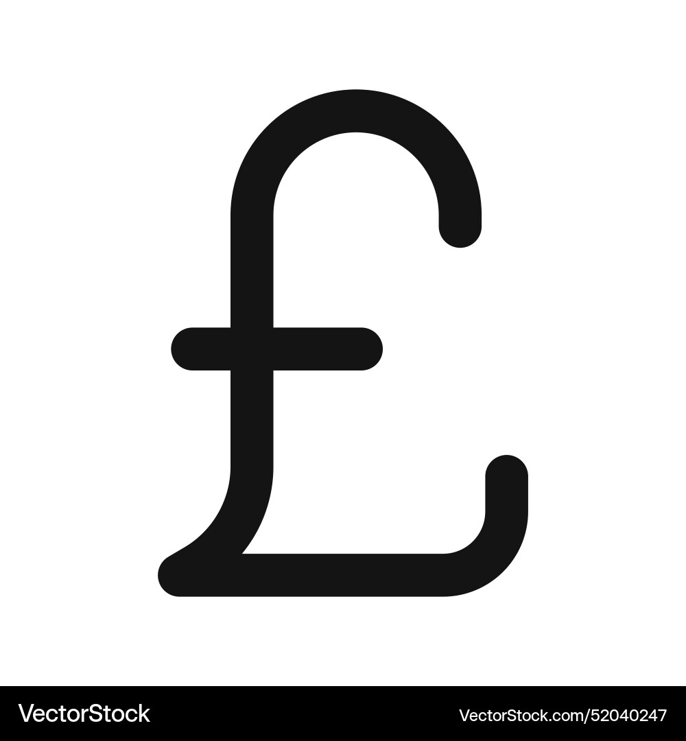 Pound icon black and white sign Royalty Free Vector Image