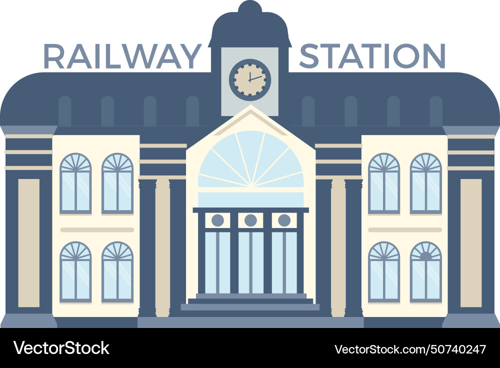 Railway station Royalty Free Vector Image - VectorStock
