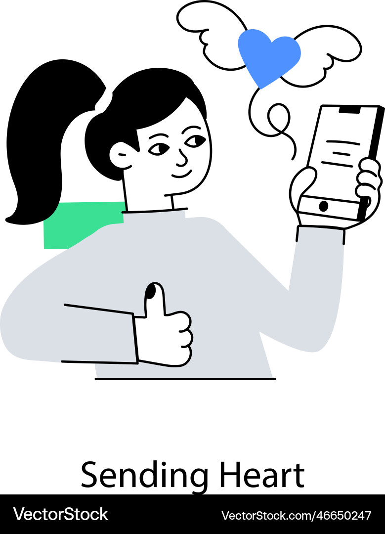 Sending heart Royalty Free Vector Image - VectorStock