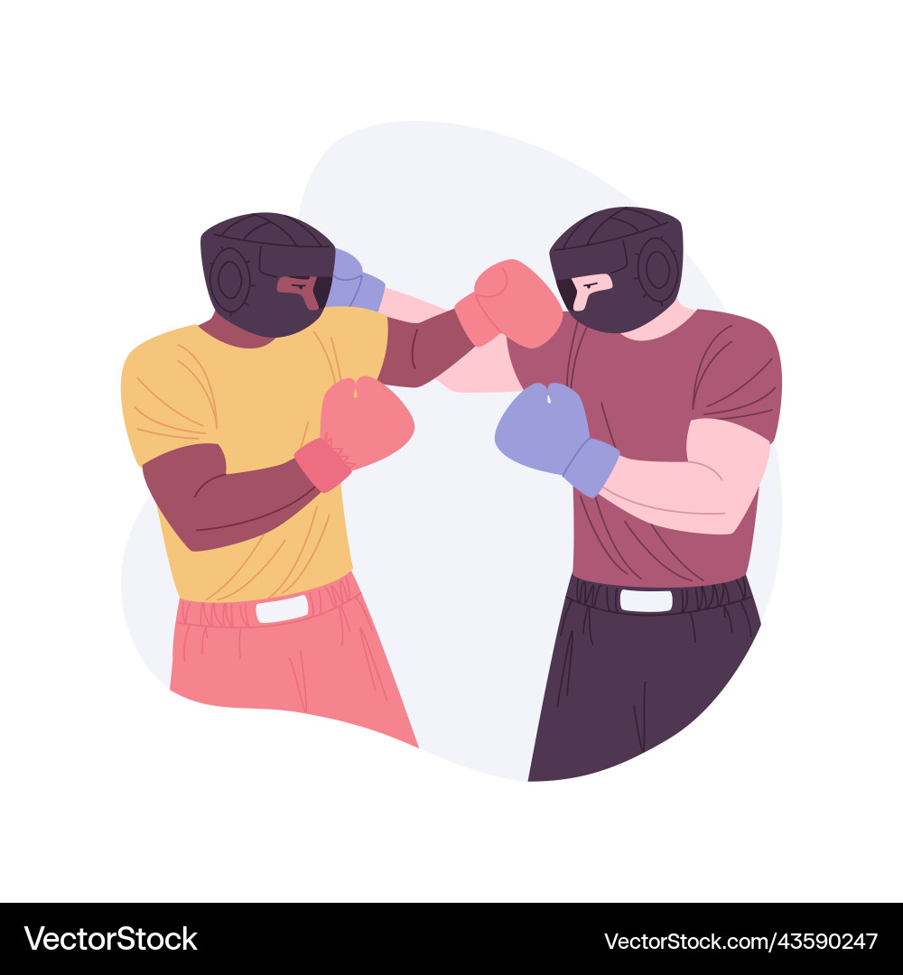 Sparring on the ring isolated cartoon Royalty Free Vector