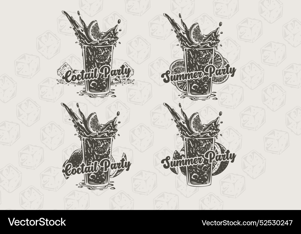 Summer cocktail party Royalty Free Vector Image