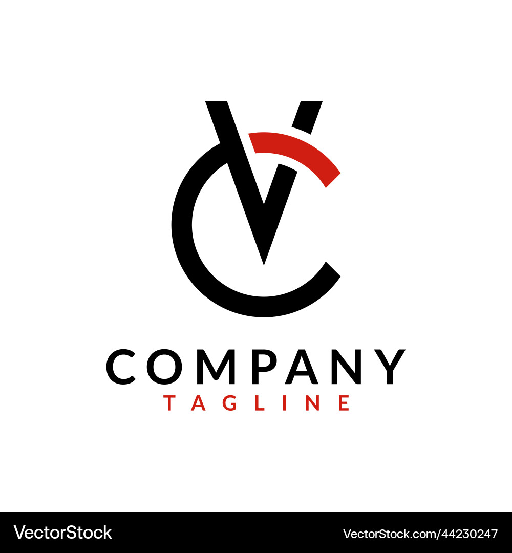 Vc letter logo design Royalty Free Vector Image