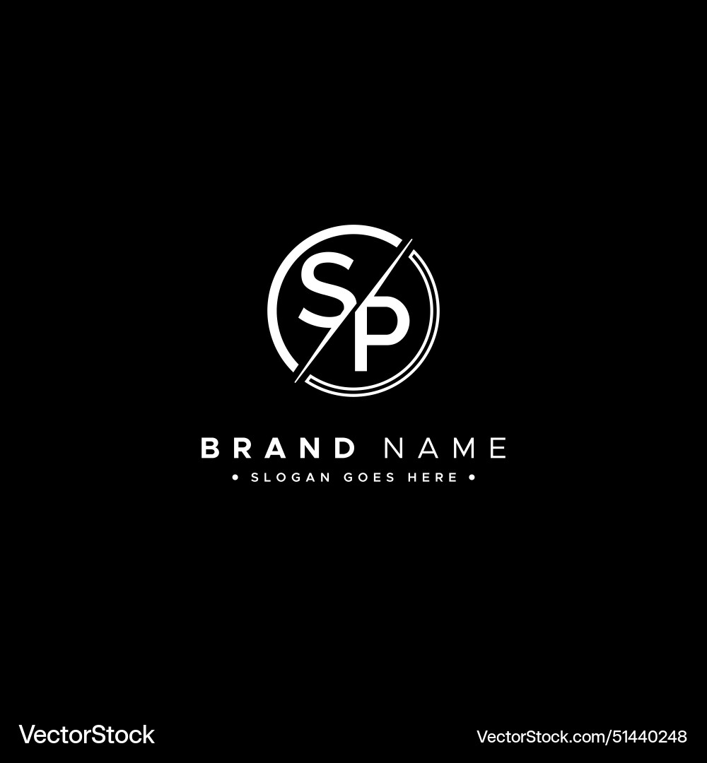 Abstract letter sp logo - initial monogram Vector Image