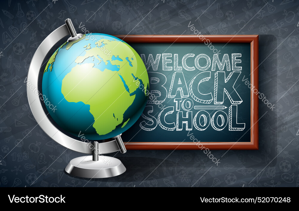 Back to school design with earth globe and Vector Image