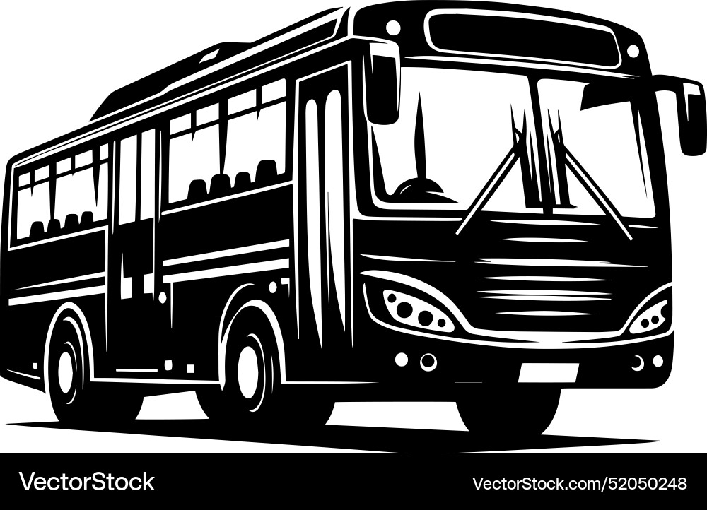 City bus silhouette flat isolated on a white Vector Image