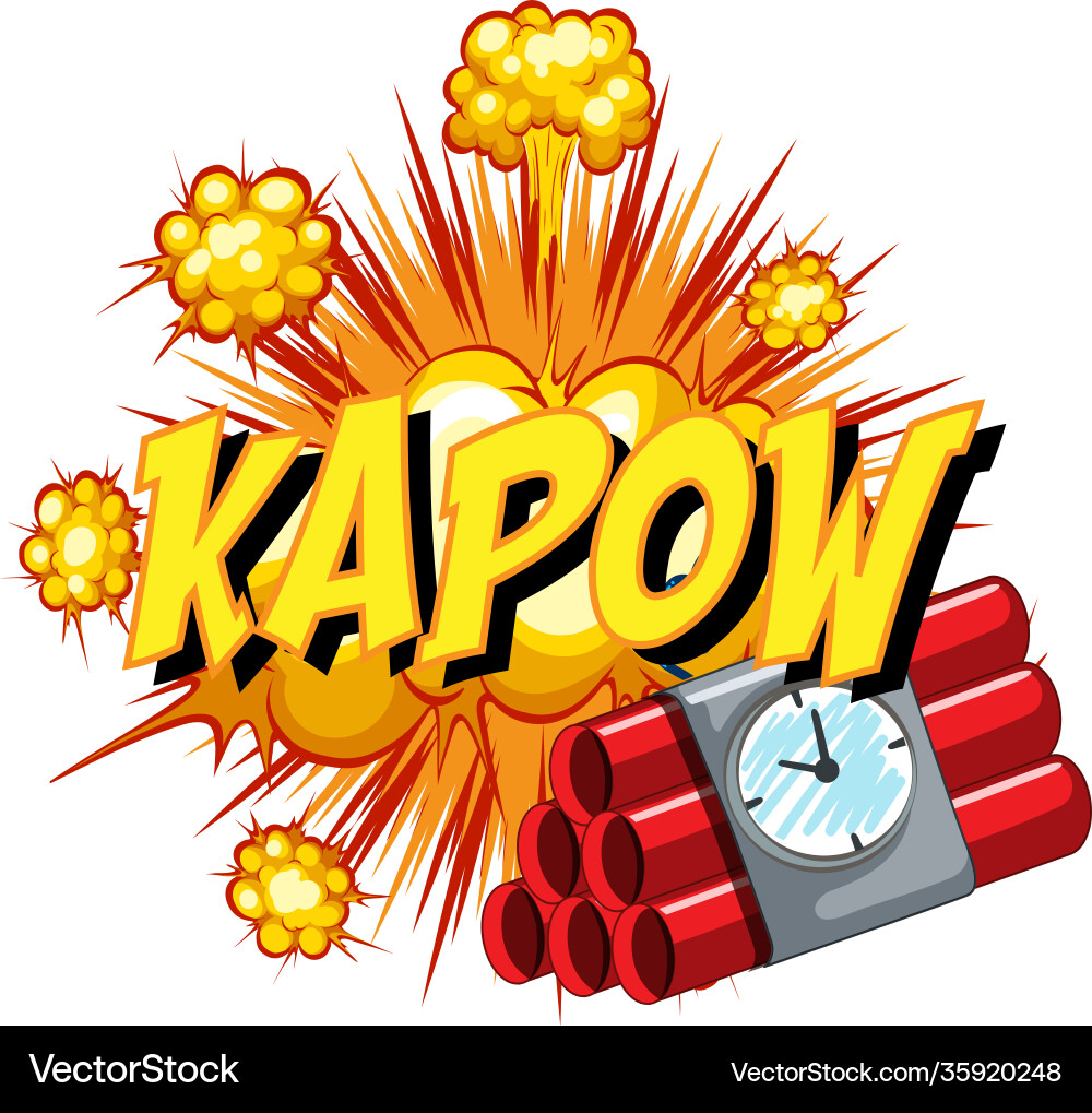 Comic Sprachblase mit kapow Text Lizenzfreies Vektorbild