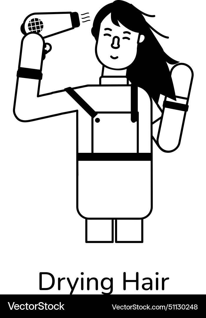 Drying hair Royalty Free Vector Image - VectorStock