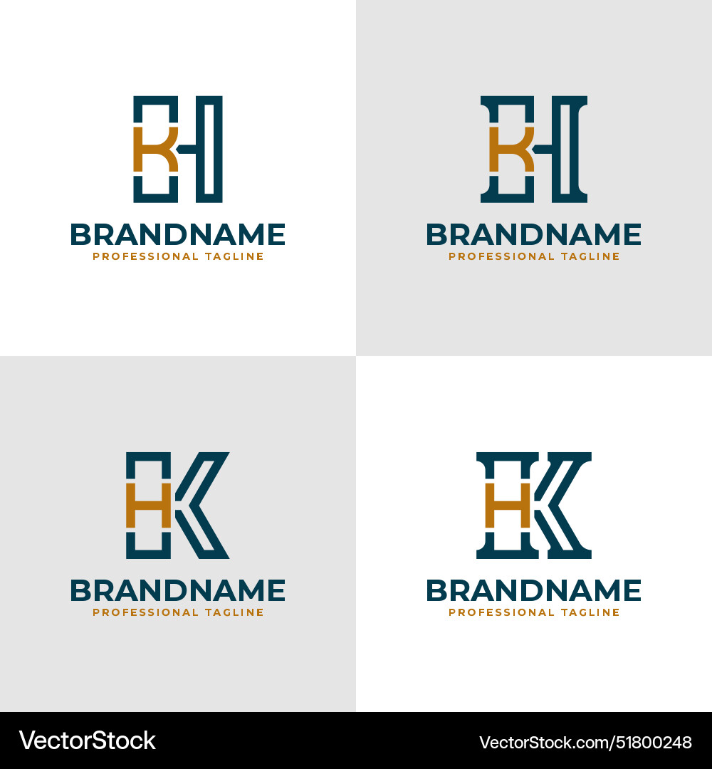 Elegant letters hk and kh monogram logo suitable Vector Image