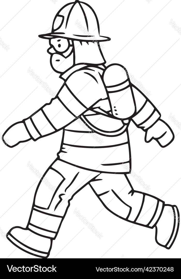 Coloring Fireman Clipart Black And White 836 Fireman Drawing Stock