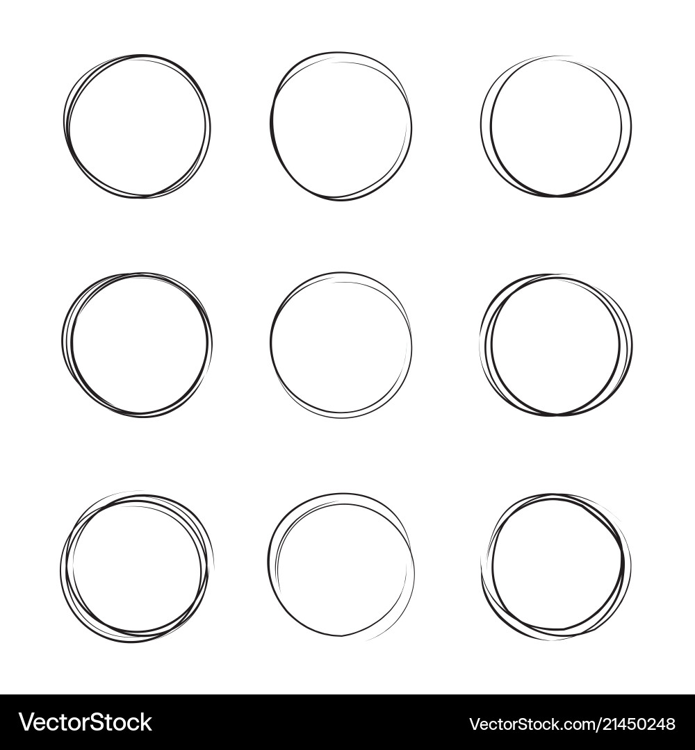Hand drawn circle Royalty Free Vector Image - VectorStock