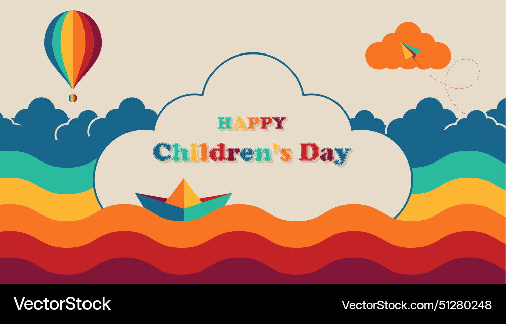 Happy children day background Royalty Free Vector Image