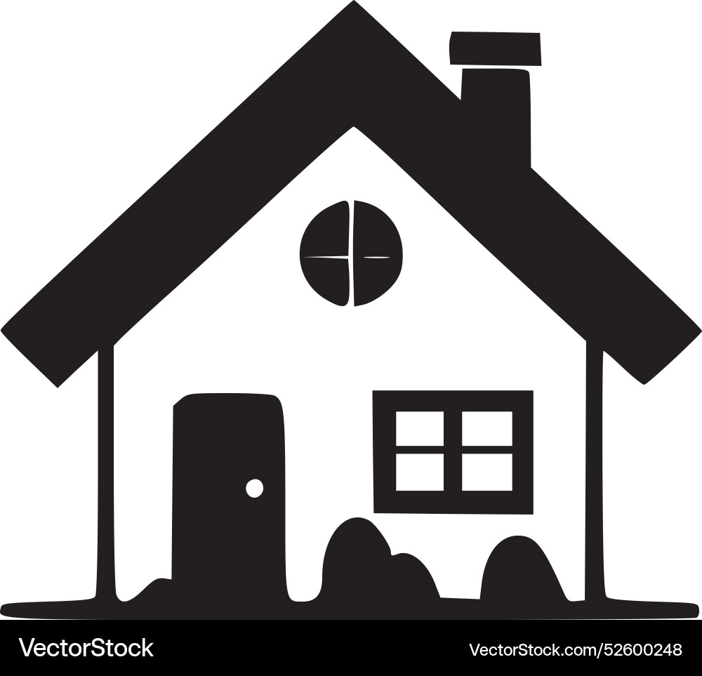 Home - minimalist and flat logo Royalty Free Vector Image