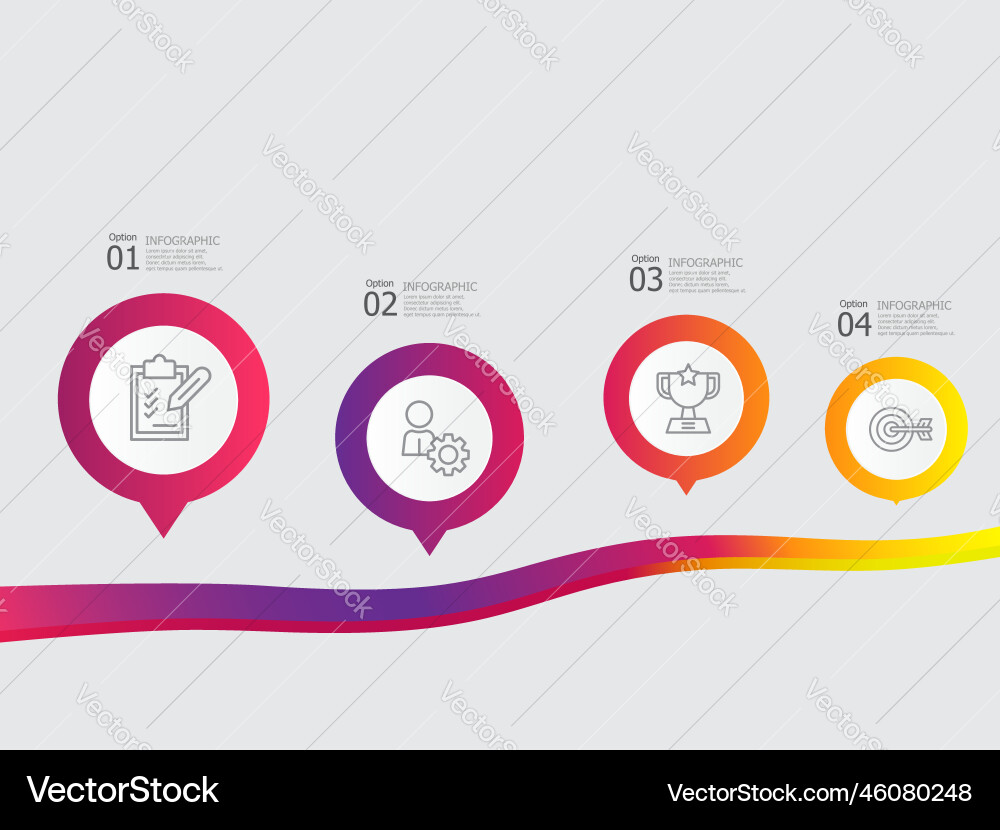 Horizontal timeline infographic element report Vector Image