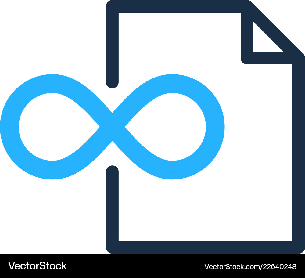 Infinity document logo icon design Royalty Free Vector Image