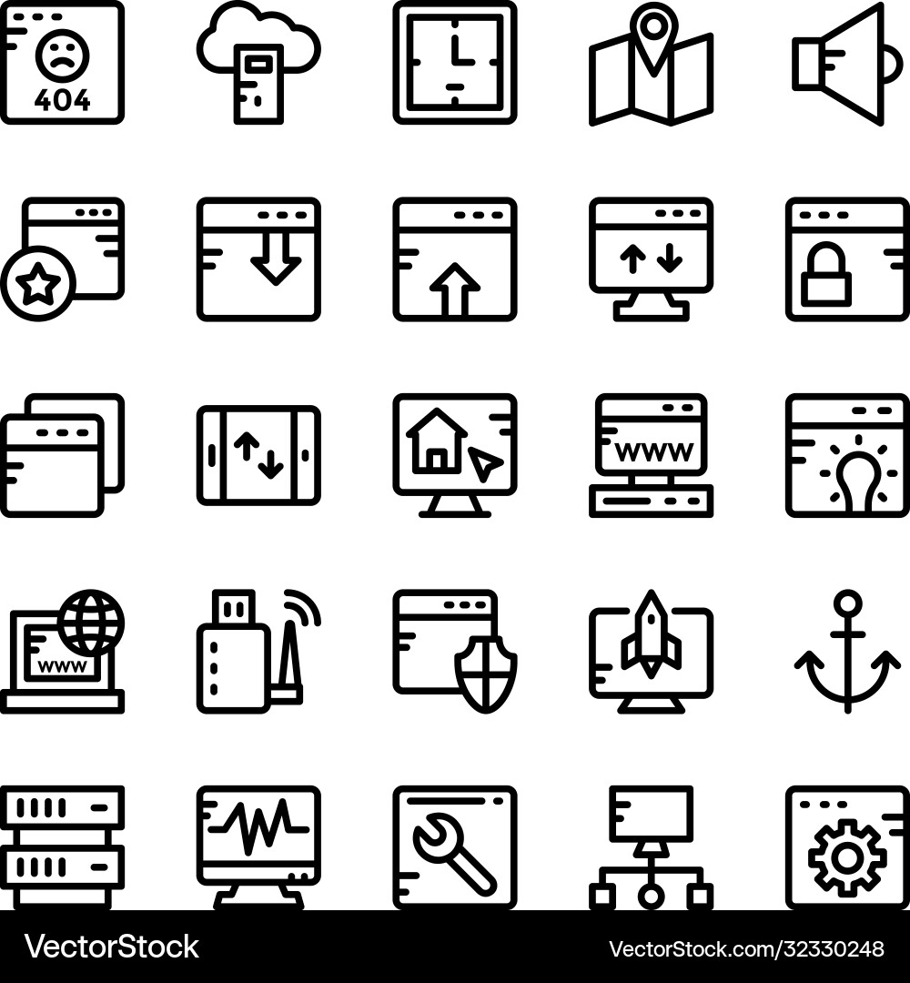 Internet icons 3 Royalty Free Vector Image - VectorStock