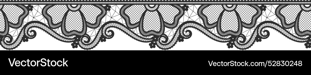 Lace Floral Seamless Border Royalty Free Vector Image