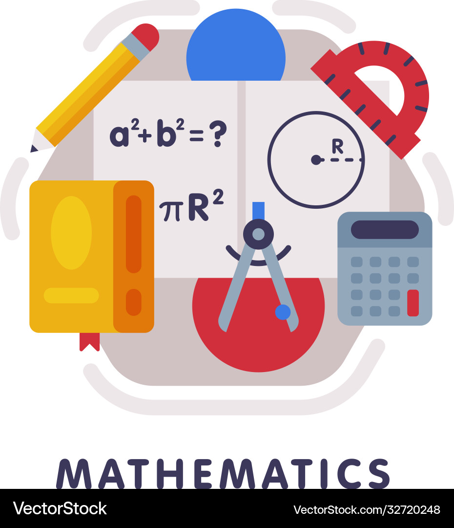 Mathematics school subject icon education Vector Image